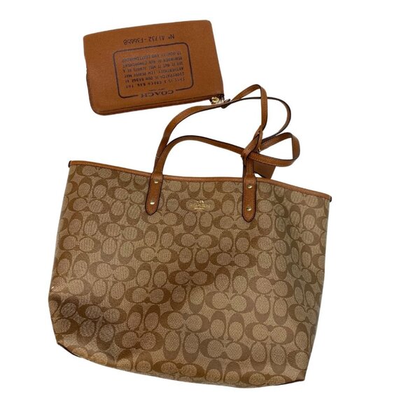 Coach | Bags | Coach Sig Rvs Pvc City Tot F36658 | Poshmark